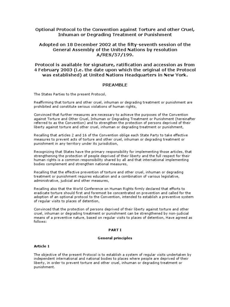 Convention Against Torture Pdf Torture Treaty