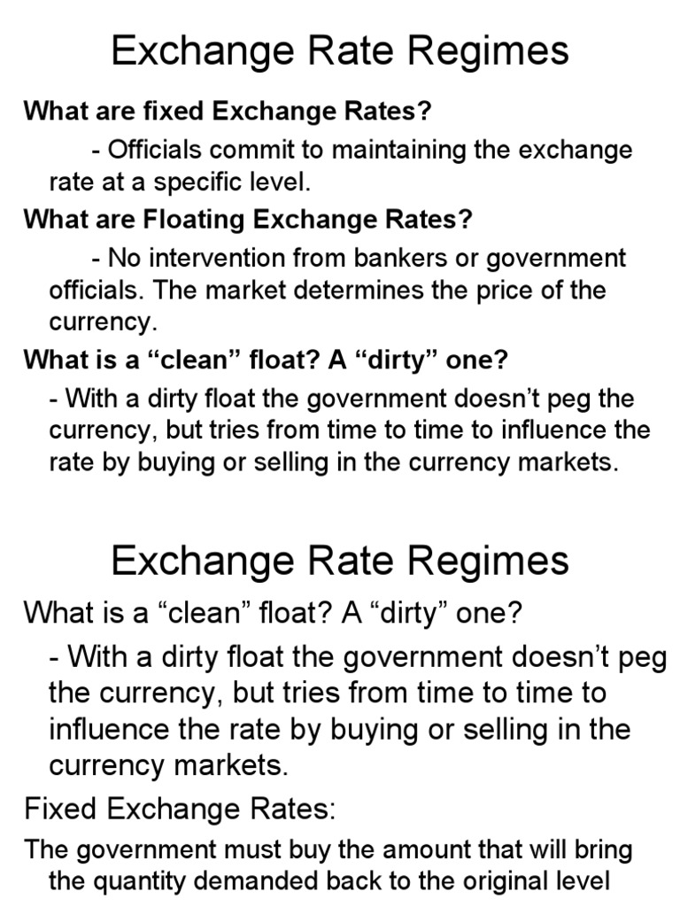III - Fixed & Floating Rates | PDF | Fixed Exchange Rate System ...