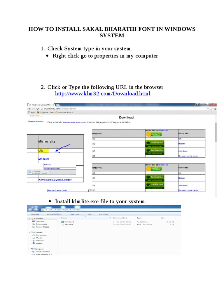 Installing Sakal Bharathi Font on Windows | PDF