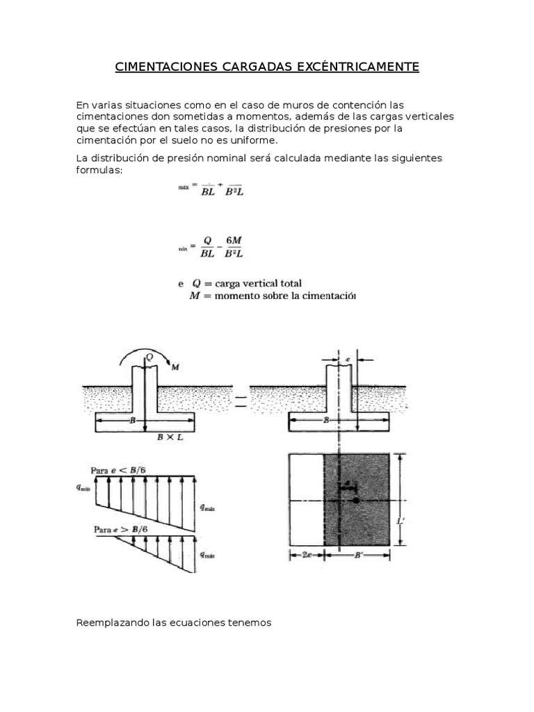 Cimentaciones y Excentricidad | PDF | Fundación (Ingeniería ...