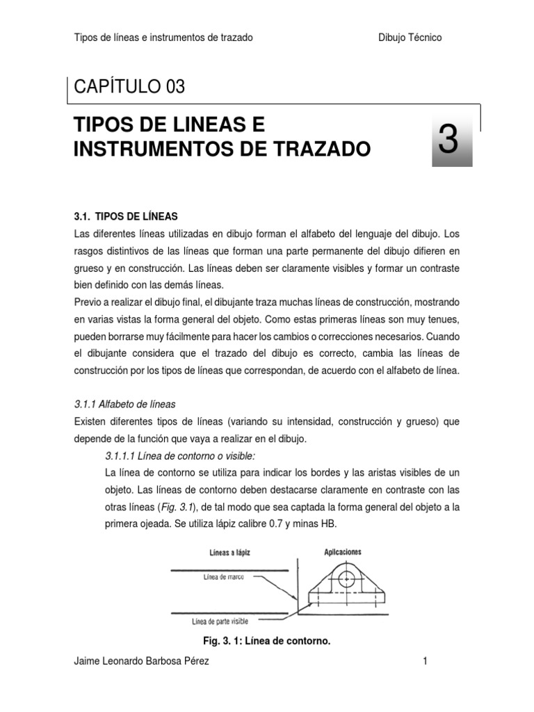 Lineas e Instrumentos de Trazado | PDF | Dibujo | Dibujo técnico