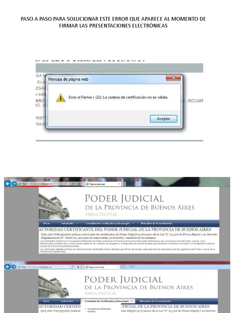 Paso A Paso Error Al Firmar - 22 | PDF