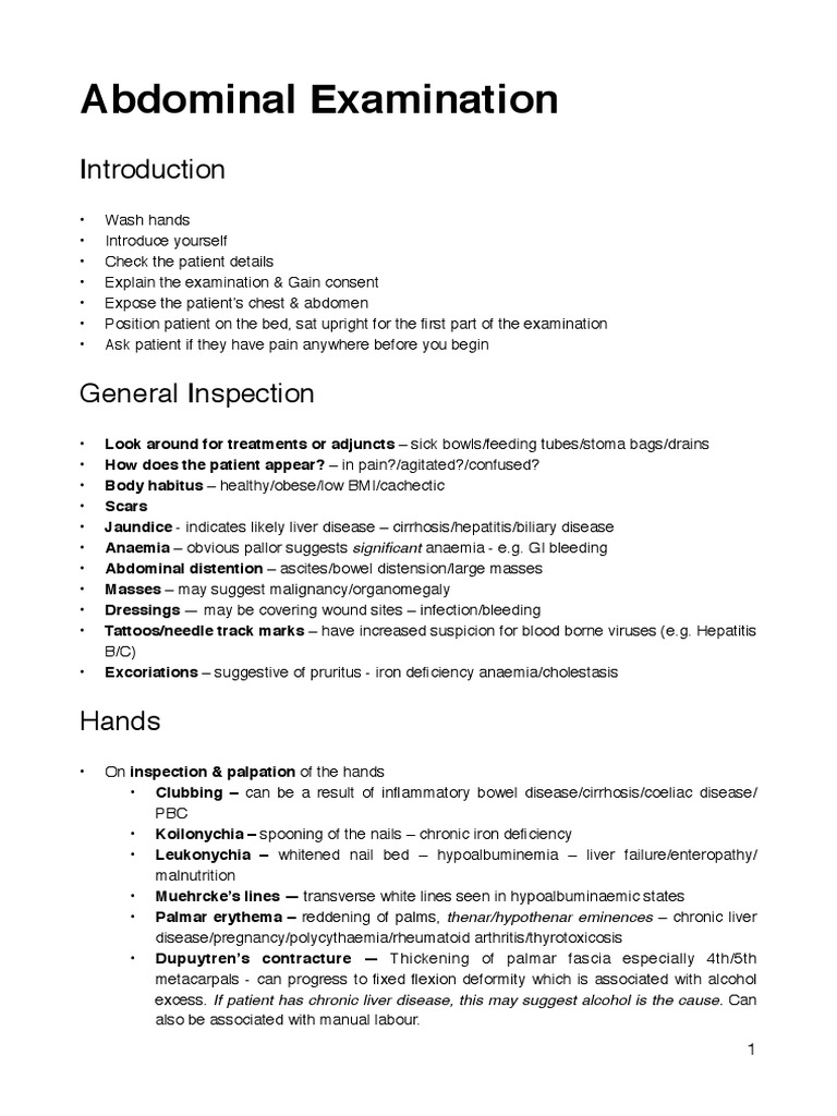 Abdominal Examination | PDF | Abdomen | Gallbladder