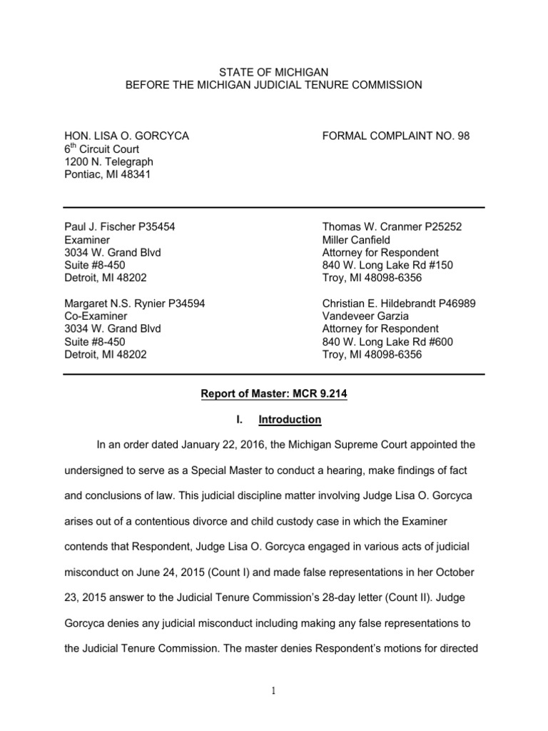 Lisa Gorcyca Misconduct Ruling | PDF | Contempt Of Court | Judiciaries