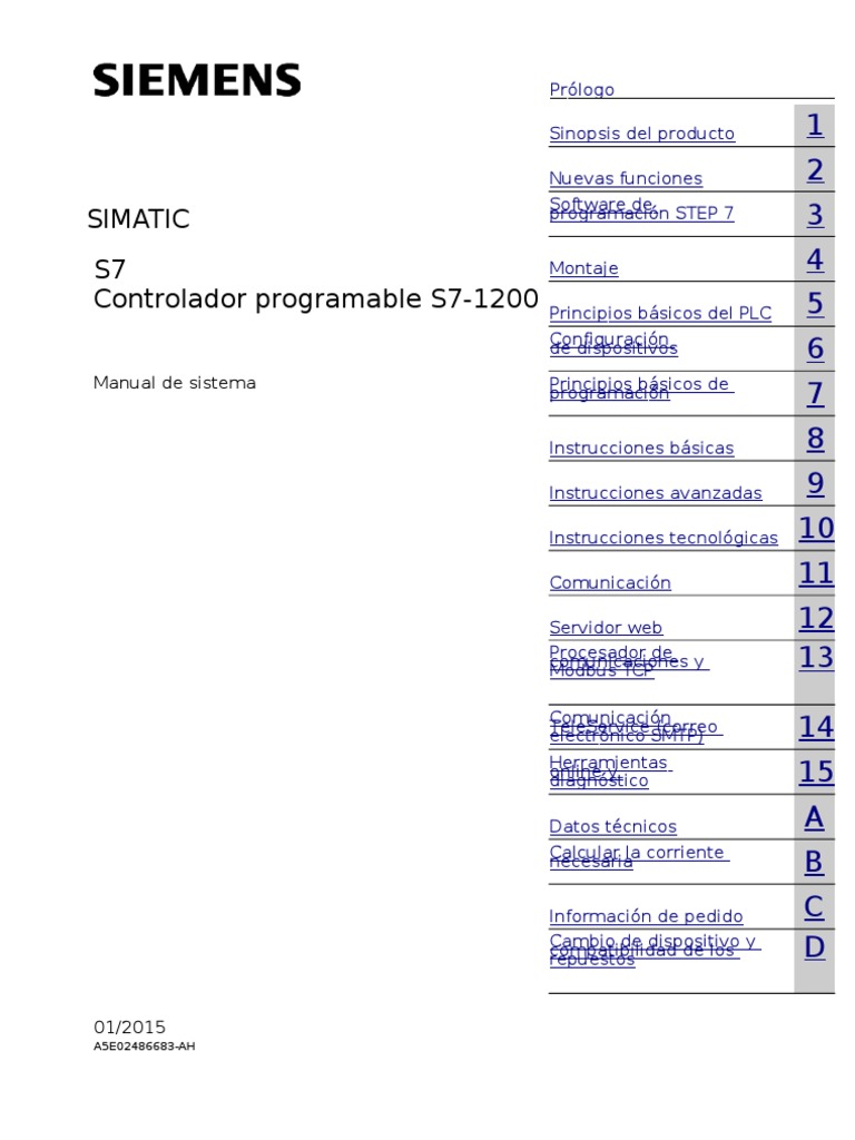 Manual de Operacion PLC S7 1200 en Español | PDF | Controlador lógico programable | Puntero ...