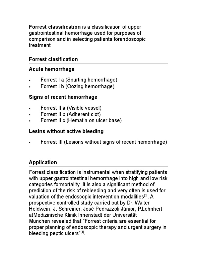 Forrest Classification of GI Bleeding | PDF