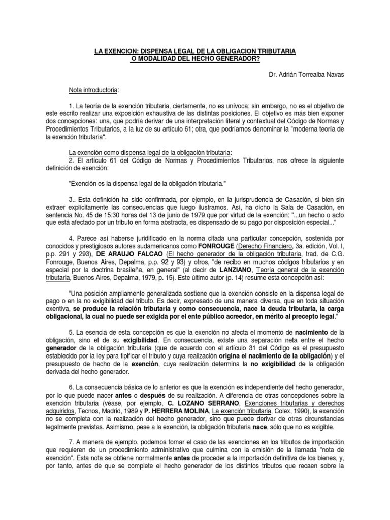 La Exención | PDF | Impuestos | Caso de ley