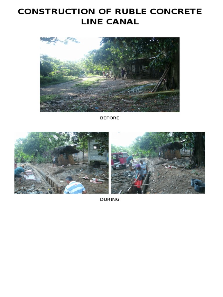 Construction of Ruble Concrete Line Canal | PDF
