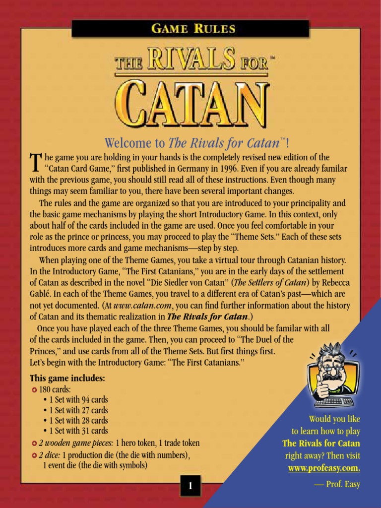 Rivals For Catan - Game Rules | PDF | Dice | Leisure Activities