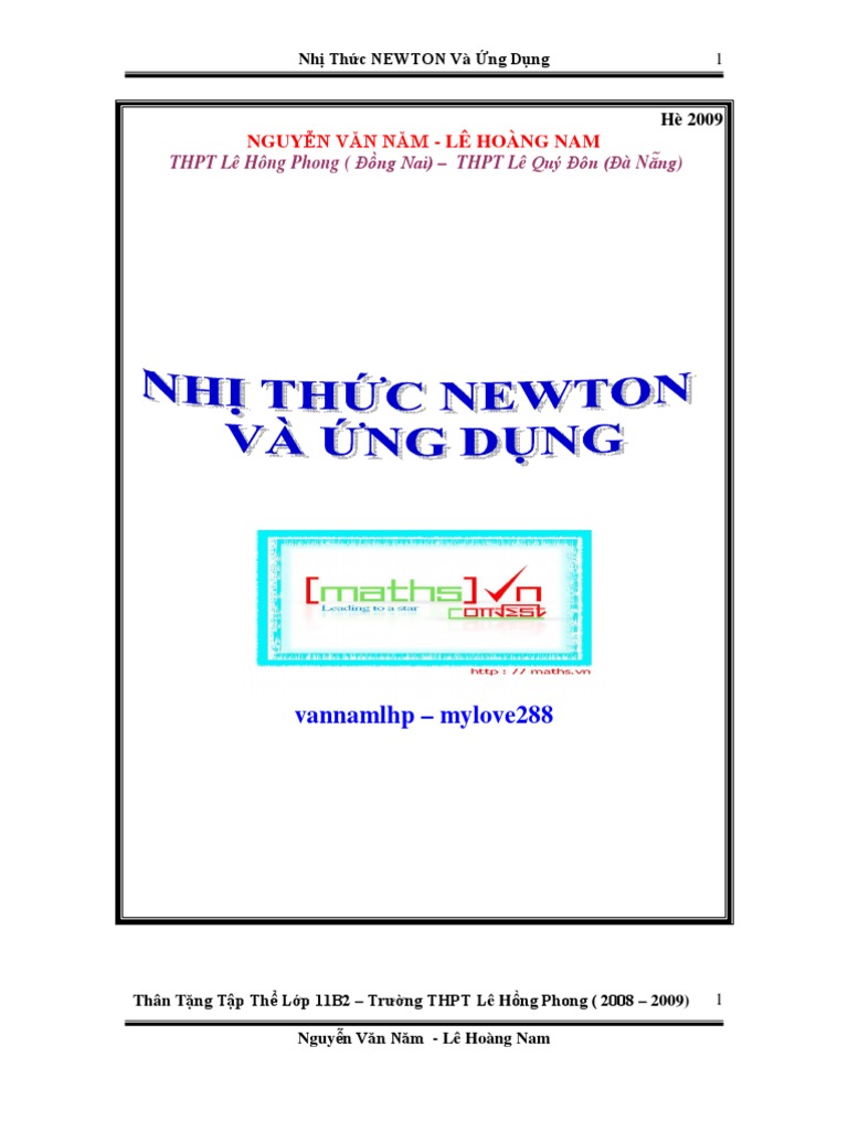 Nhi Thuc NEWTON | PDF