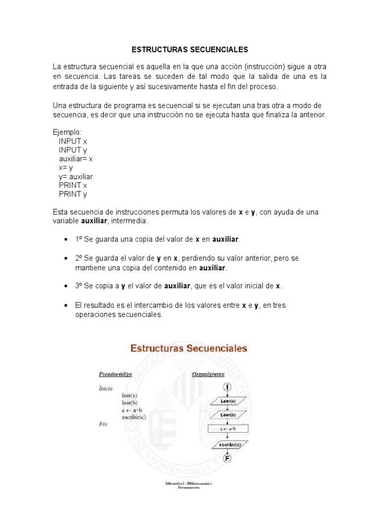 Estructuras Secuenciales | PDF | Programa de computadora | Programación