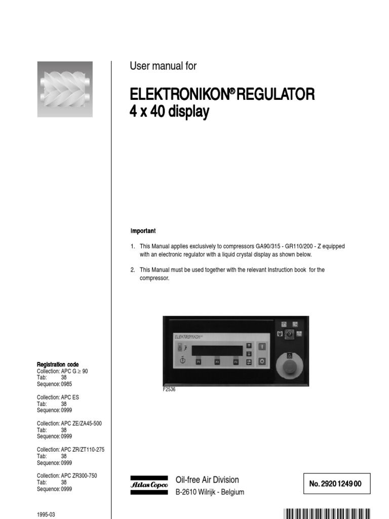 MKiii Elektronikon | PDF | Menu (Computing) | Manufactured Goods