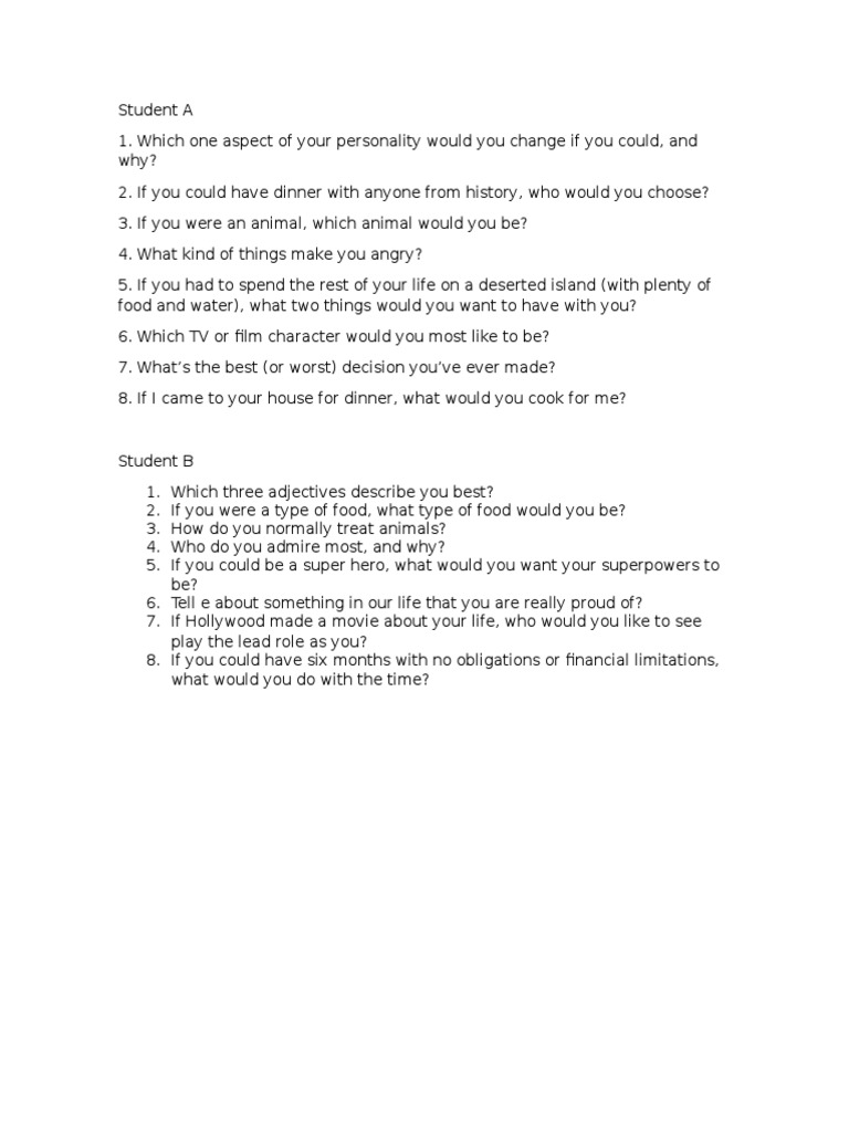 Personality and Life Reflection Questions | PDF | Wellness | Lifestyle