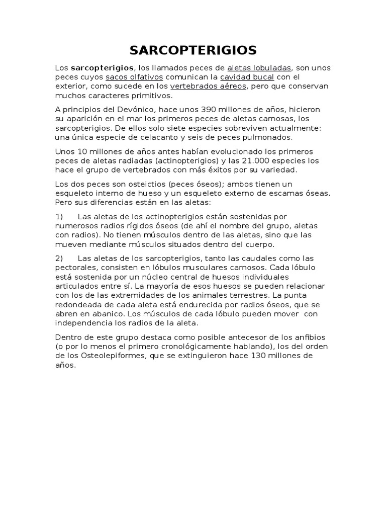 SARCOPTERIGIOS | PDF | Pescado | Corazón