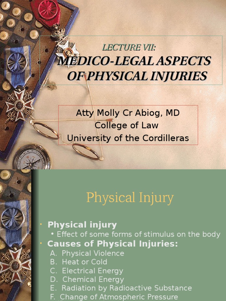 Medico-Legal Aspects of Physical Injuries | PDF | Wound | Wear