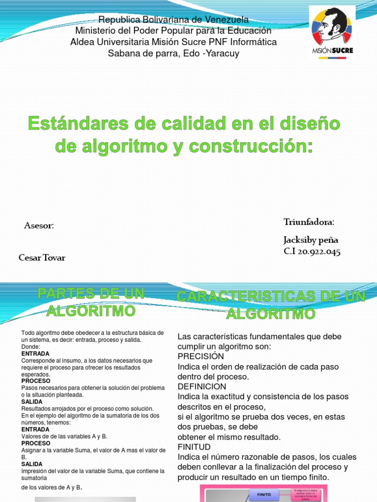 Estándares de Calidad en El Diseño de Algoritmo y Construcción | PDF | Algoritmos | Matemáticas ...