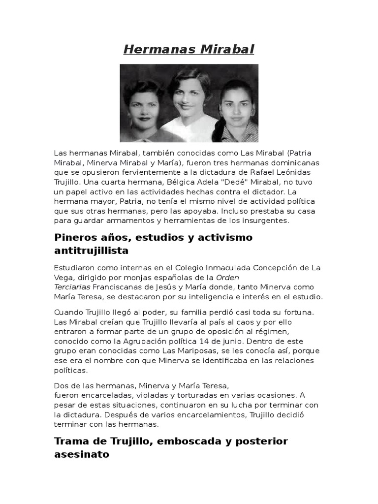 Hermanas Mirabal | PDF | Personas | Gobierno