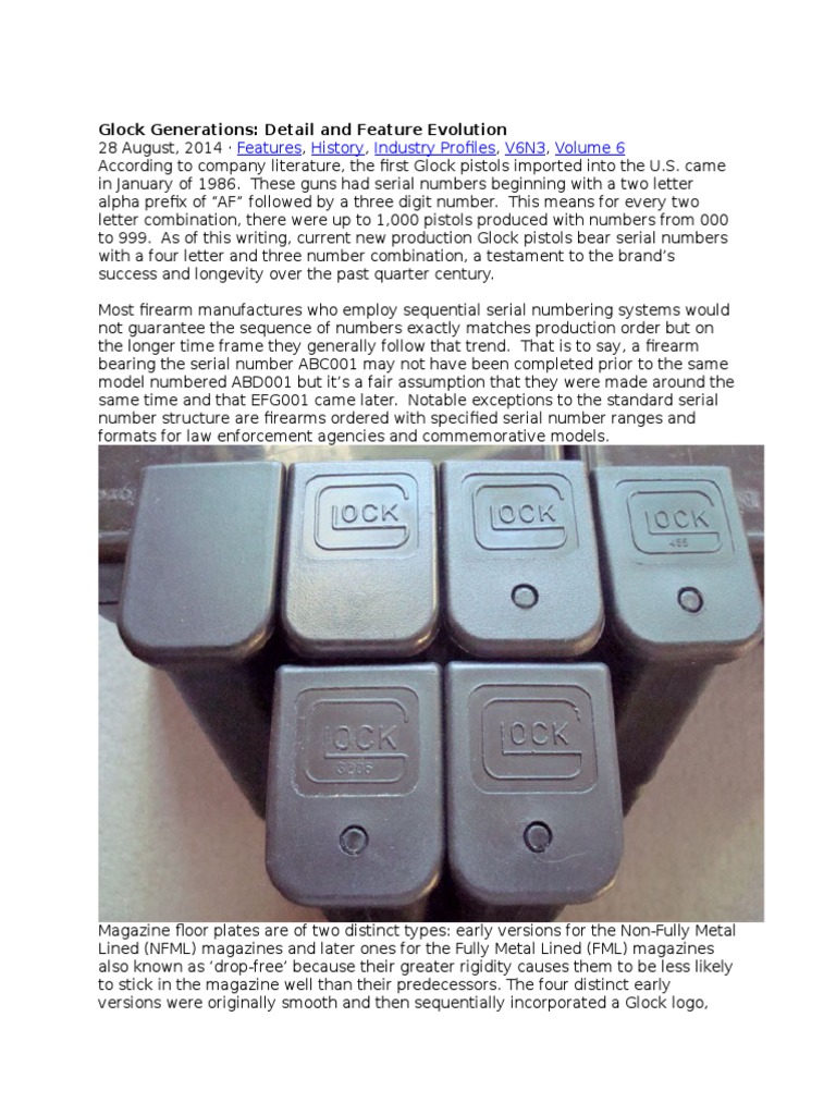 Glock Generations | Firearms | Projectile Weapons