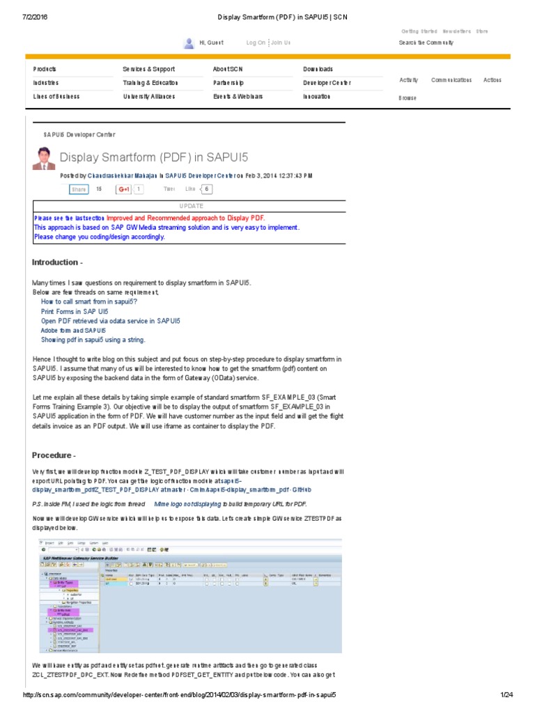 Display Smartform Pdf In Sapui5 Scn Pdf Portable Document Format World Wide Web
