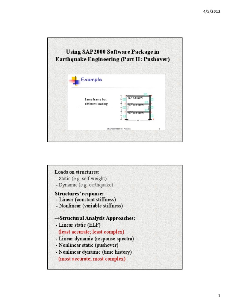 Pushover Analysis in SAP2000 Guide | PDF | Earthquake Engineering ...