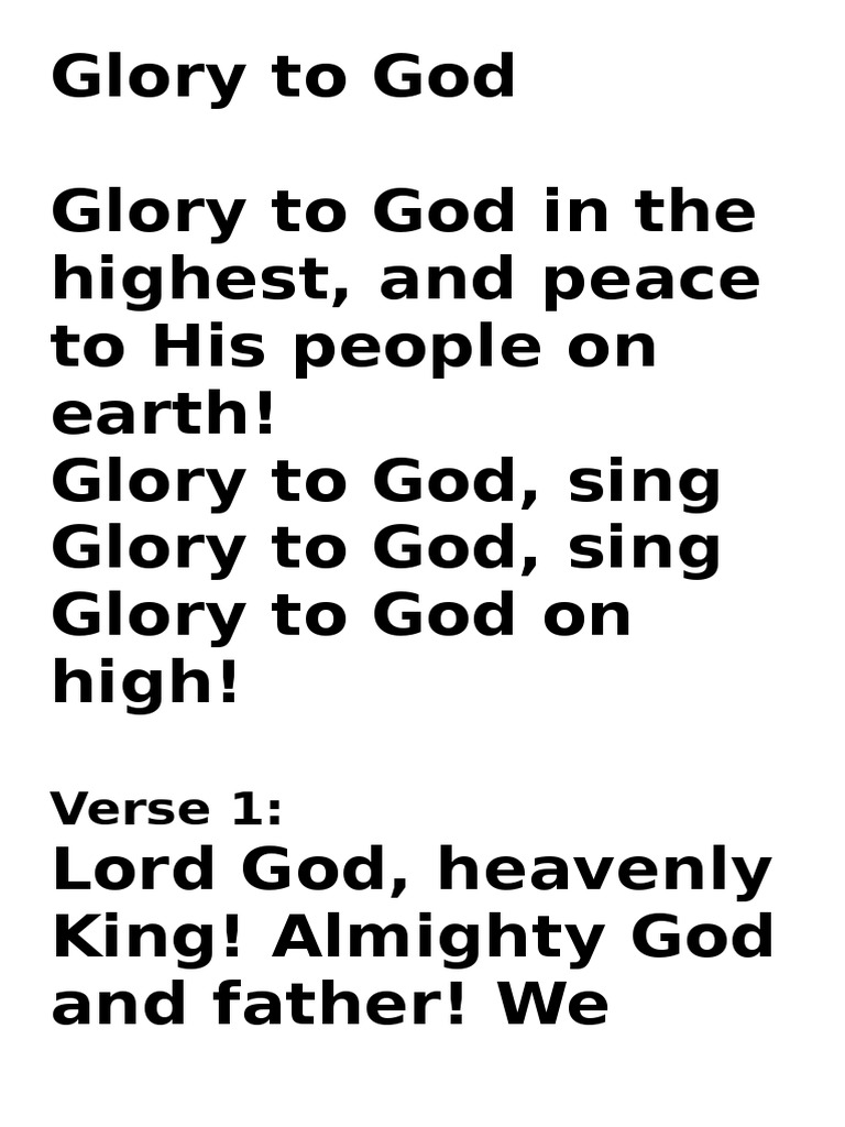 Glory To God | PDF