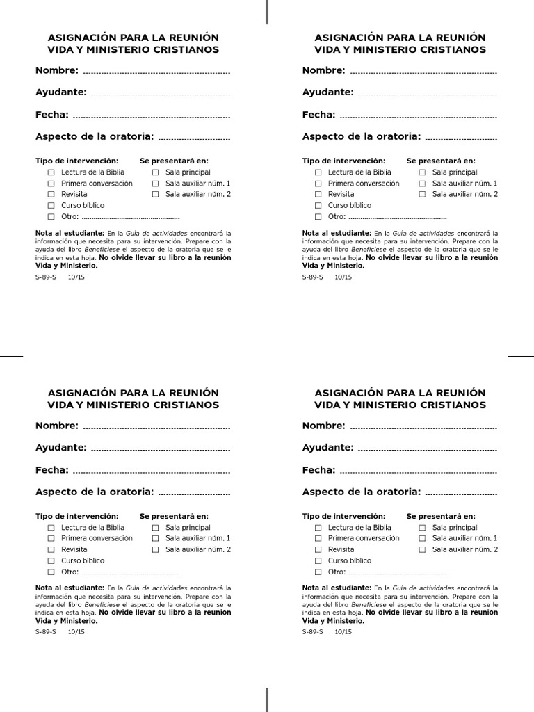 Formato Asignaciones WT | PDF