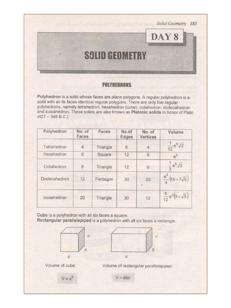 1001 Solved Problems In Engineering Mathematics Day 8 Solid Geometry