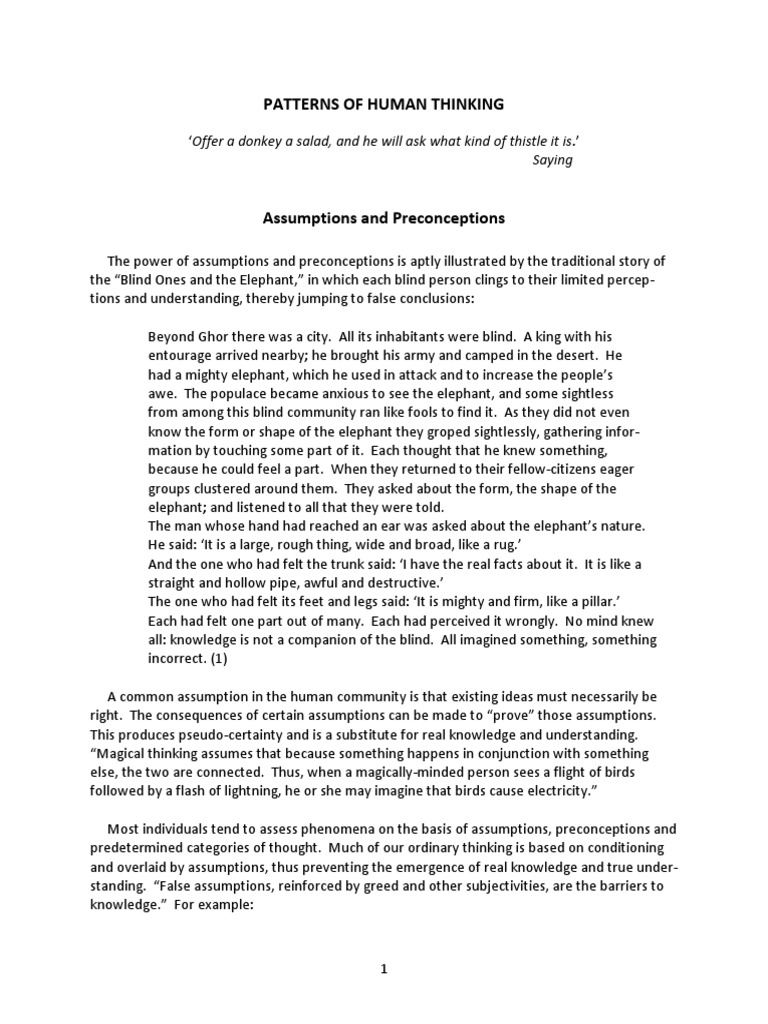 Patterns of Human Thinking | PDF | Thought | Mind