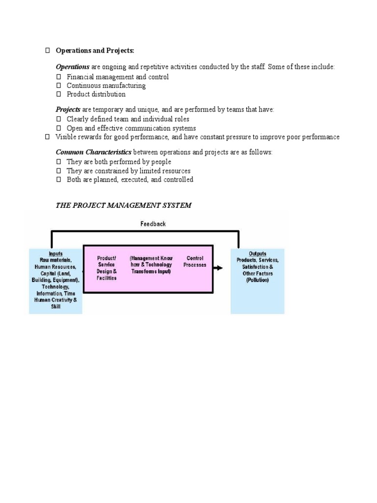 Project Management Handout | PDF | Project Management | Organizational ...