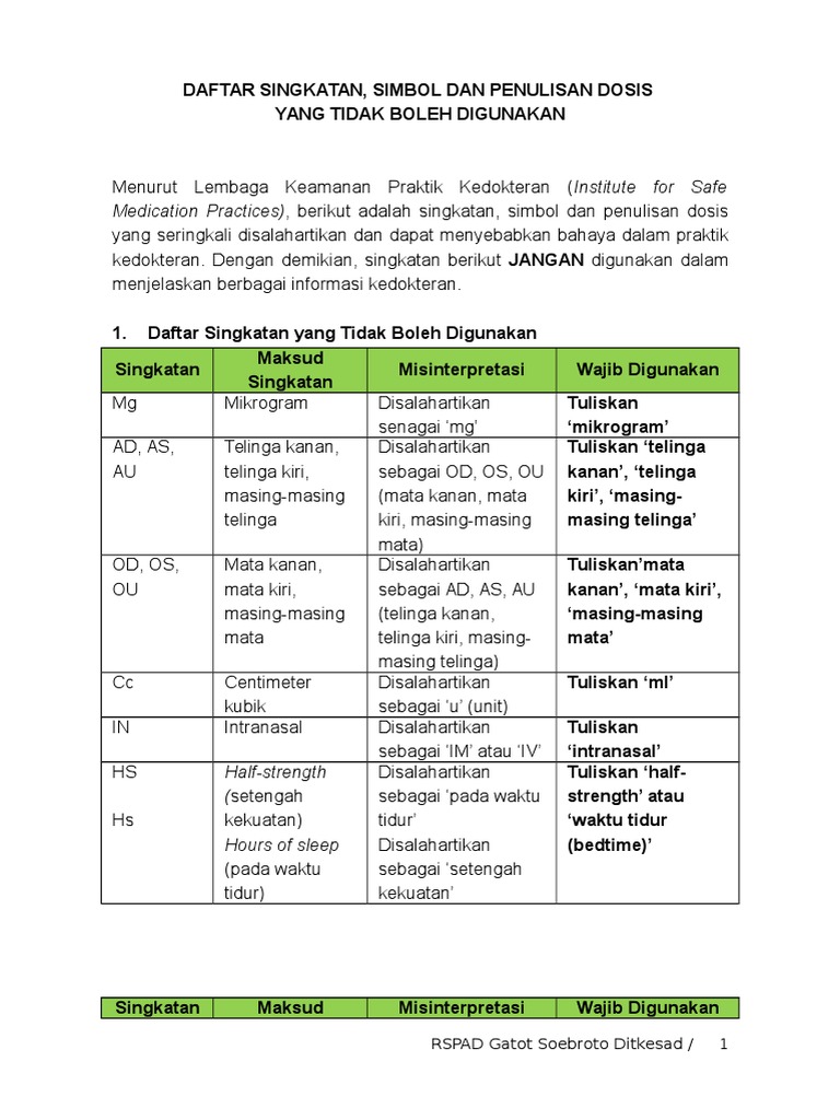 Daftar Singkatan | PDF | Sistem Sirkulasi | Sistem Kardiovaskular