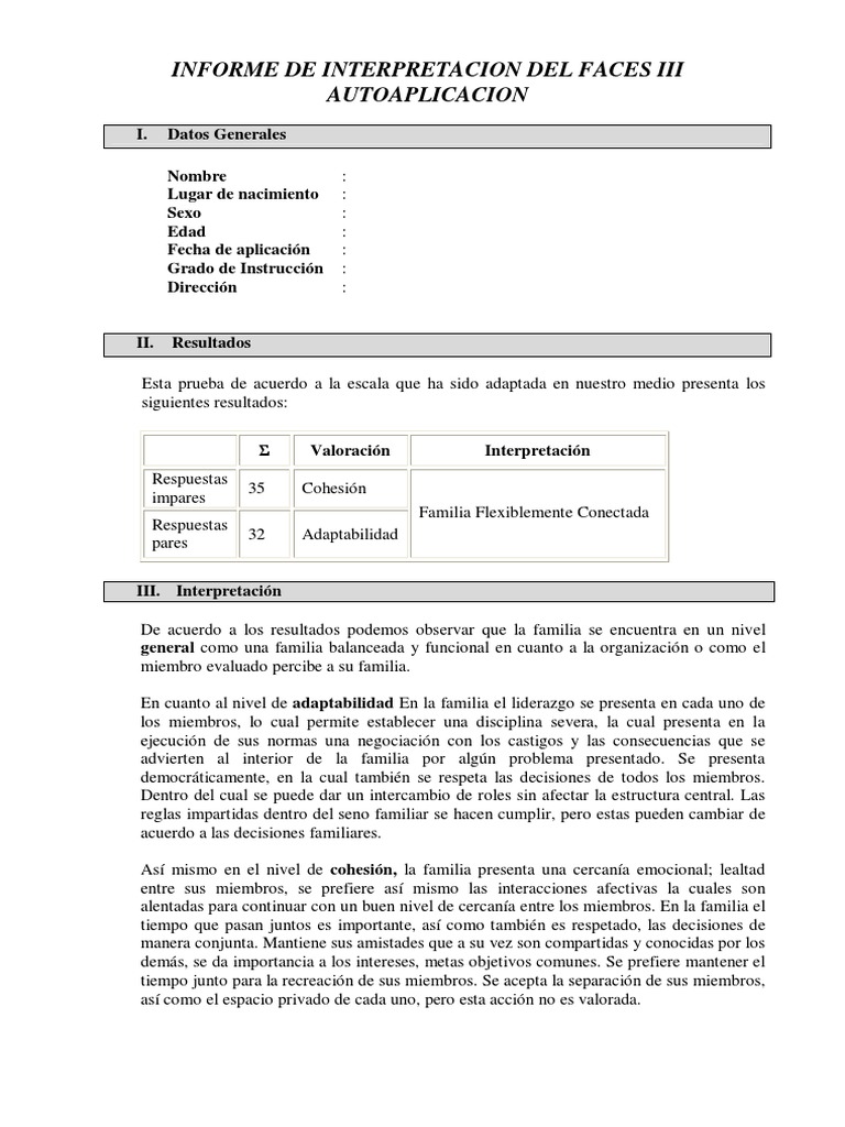 Informe Faces III | PDF