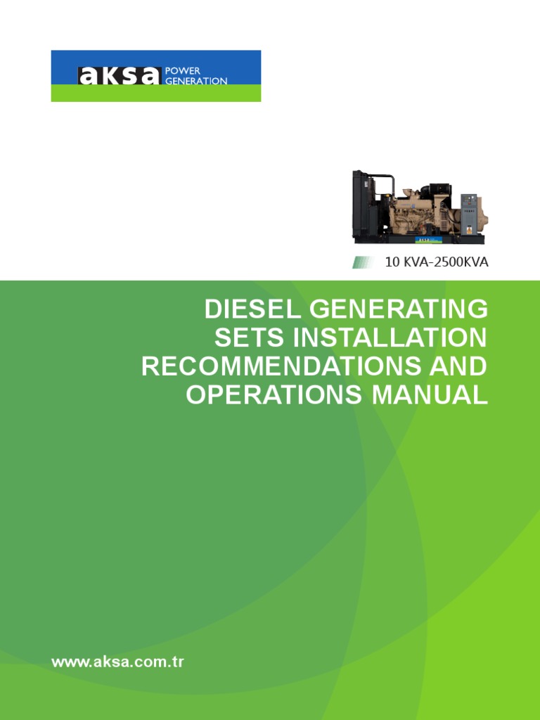 AKSA Diesel Generating Sets Installation Recommendations and Operations ...