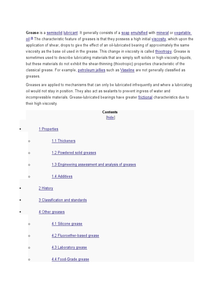 Grease | PDF | Oils | Lubrication