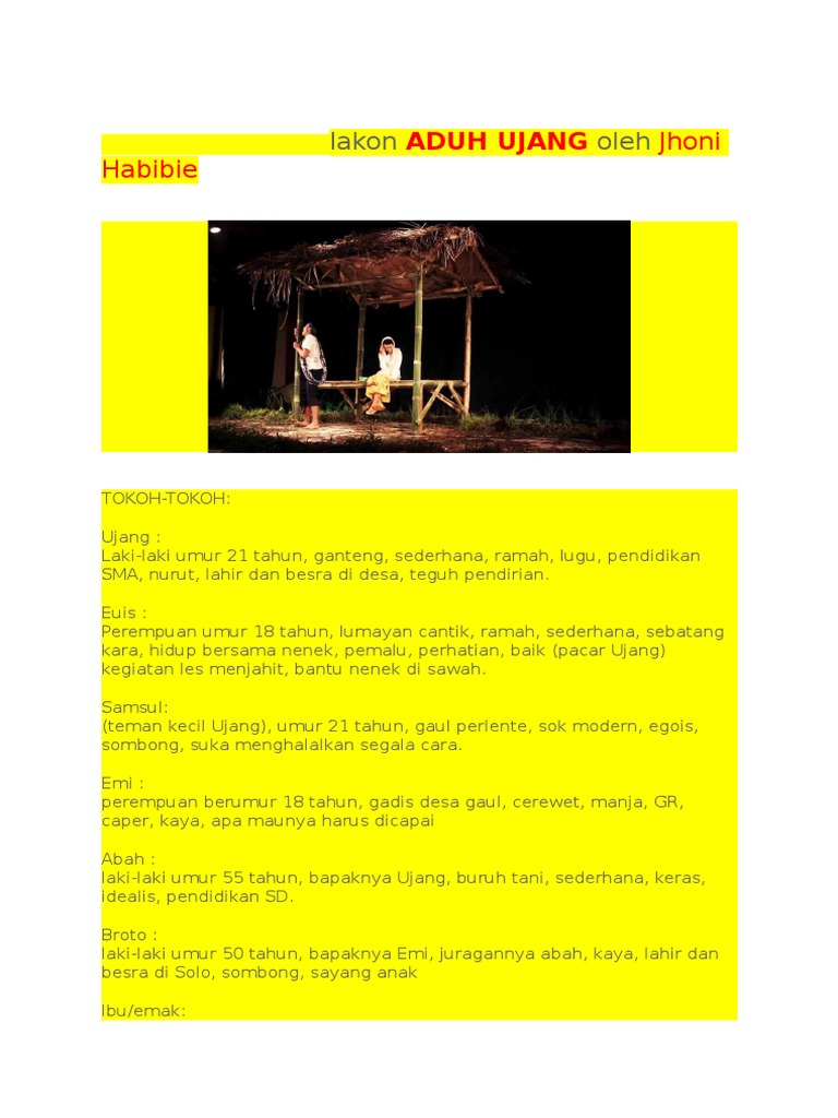 Drama Bahasa Sunda (Aduh Ujang) | PDF