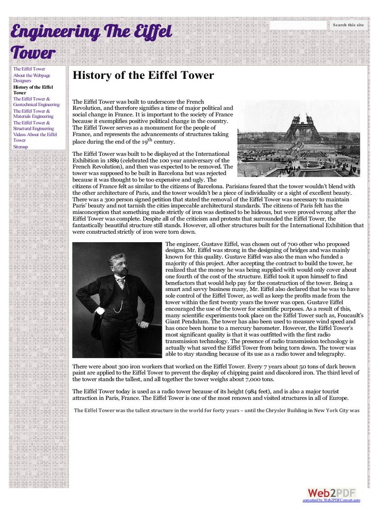 Eiffel Tower | PDF | France | Paris