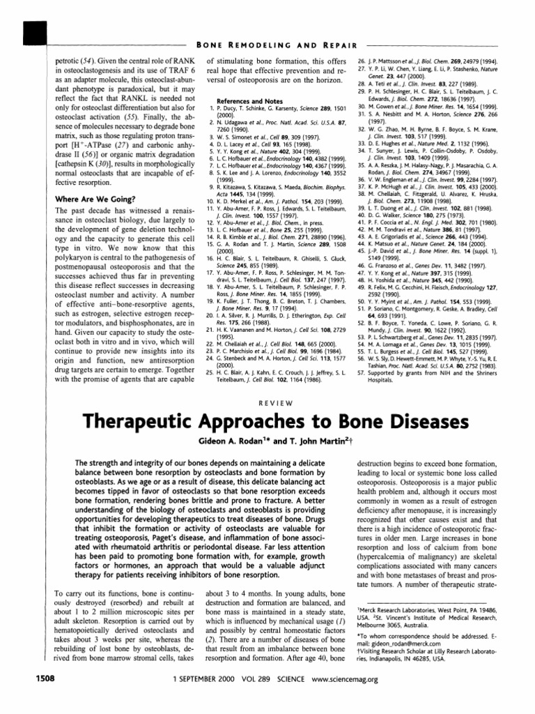 Therapeutic Approaches T o Bone Diseases: (30) ), Results in Morphologically | PDF ...