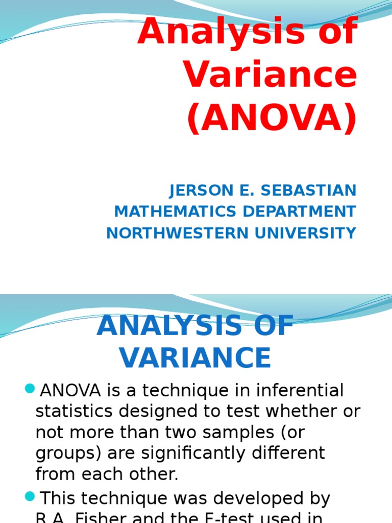 Analysis of Variance | PDF | Degrees Of Freedom (Statistics) | Analysis ...