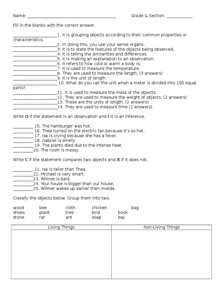 Reviewer for Science Grade 3