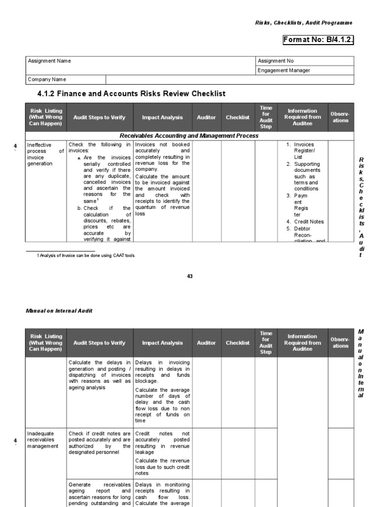 Audit Checklist | PDF | Information Security | Financial Audit