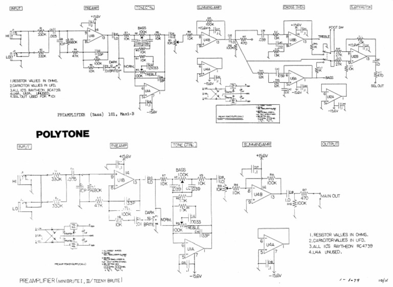 Polytone Preamp (1-79) Schematics | PDF