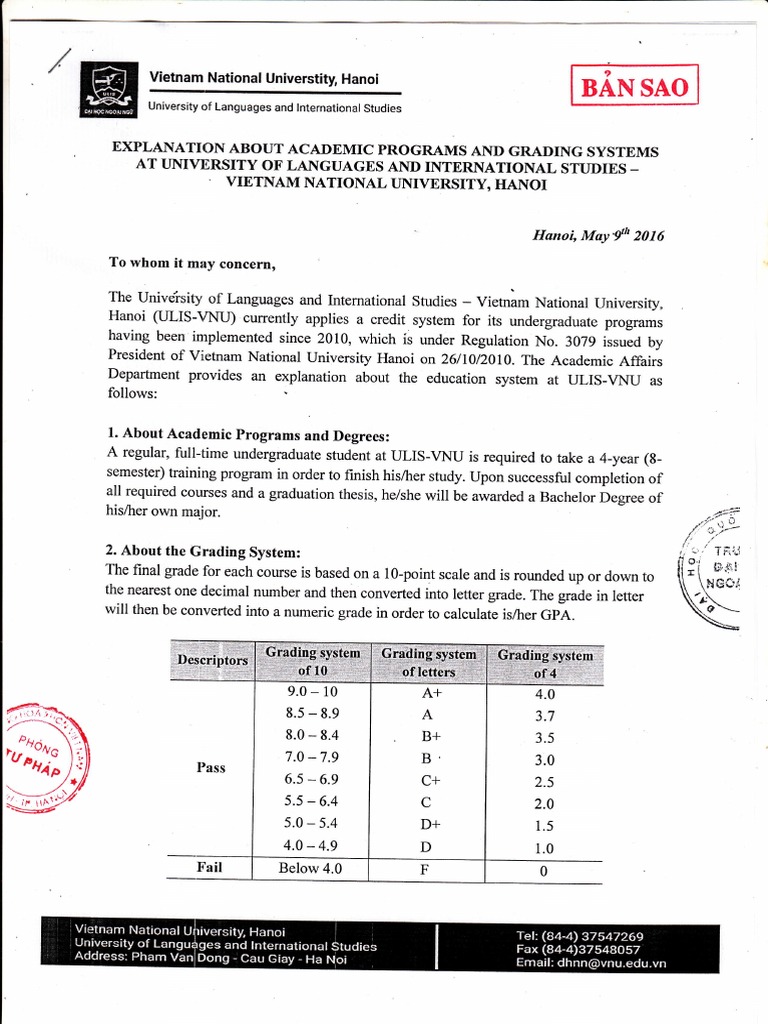 Explanation About Grading Systems | PDF