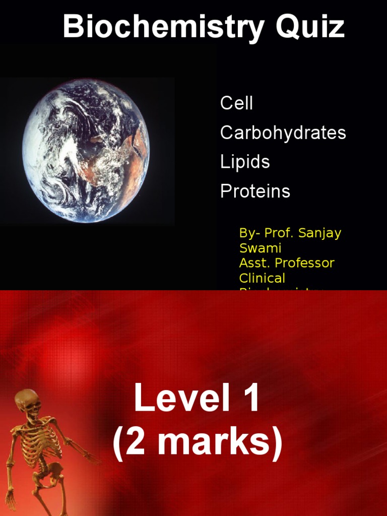 Biochemistry Quiz | PDF | Biochemistry | Chemistry