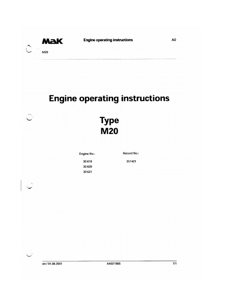 Mak - Operating Instructions | PDF