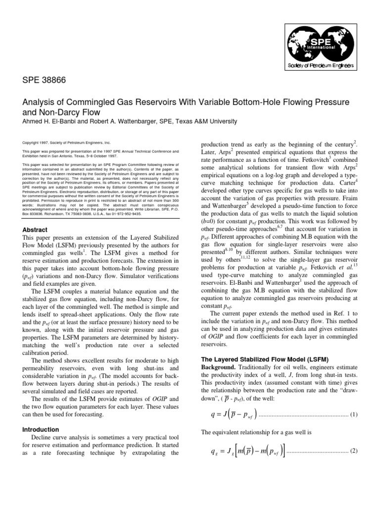 SPE 38866 Analysis of Commingled Gas Reservoirs With Variable Bottom ...