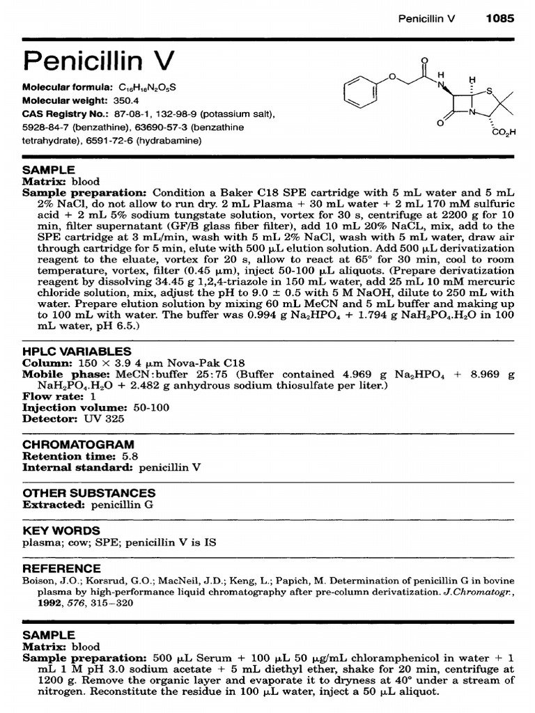 Penicillin V | PDF | Chromatography | High Performance Liquid ...