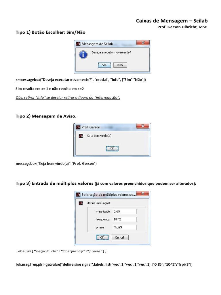 MessageBox - Scilab | PDF