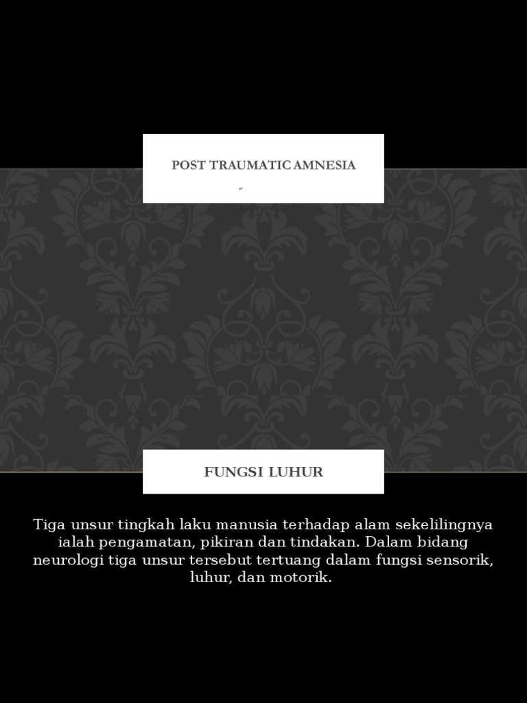 Post Traumatic Amnesia | PDF