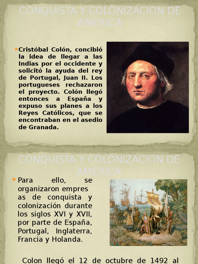 Conquista y Colonizacion de America Presentacion | PDF | Colonización ...