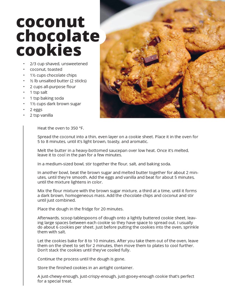 Coconut Chocolate Cookies | PDF