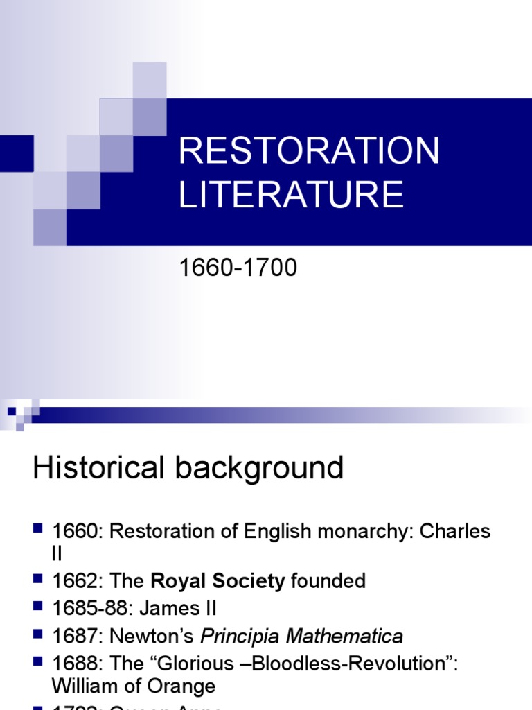 Overview of Restoration Literature | PDF | John Dryden | Restoration Comedy